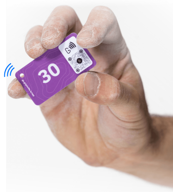 Wireless NFC climbing tags with QR codes that link to route information ...